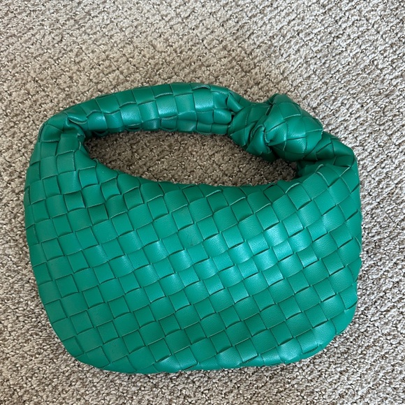 Bags | Kelly Green Woven Handbag | Poshmark